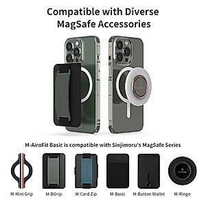 Sinjimoru iPhone 13 Mini Ultra Thin Clear Phone Cover for MagSafe Case, Non Yellowing Strong Magnetic Slim Fit Cell Phone Case Crystal Clear for iPhone 13 Mini. M-AiroFit Basic