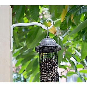 Mkono Hanging Plant Bracket 6 inch Metal Wall Plant Hook Decorative Plant Hanger for Bird Feeders, Planters, Lanterns, Wind Chimes, Home Decor Indoor Outdoor 2 Pack, White