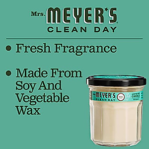 Mrs. Meyer's Soy Aromatherapy Candle, 35 Hour Burn Time, Made with Soy Wax and Essential Oils, Basil, 7.2 oz