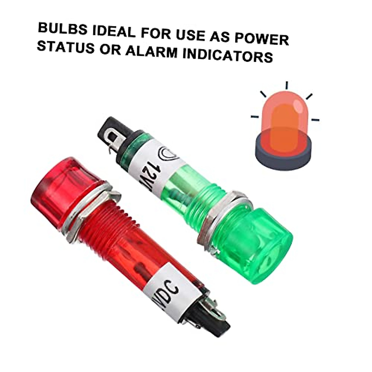 TEHAUX 20 Pcs Signal Light LED Panel Mini Light Truck Indicator Light Green Indicator Light Panel Mount Signal Flash Signal Light Power Signal Lamp Dc12v Car Warning Light Plastic