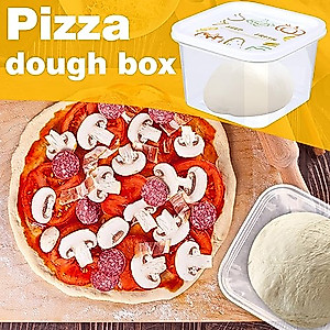 LIANGMIDA Pizza Dough Proofing Box - Set of 12 Stackable Dough Proofing Container with Lid for Family Size Dough - 5.3” x 5.3” x 3.5”