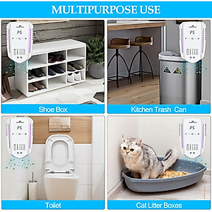 Morrerfresh Ozone Odor Eliminator for Strong Odor 99% Cat Litter Deodorizer Dog Poof Odor Removal Air Ionizers for Home Portable Air Purifier for Pets Toilet Wardrobe Shoe Garage Room Cabinet White