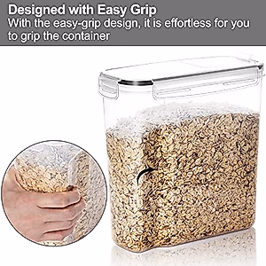 3 Pk Cereal Containers Storage Set 135.2oz/4L Each, Airtight Food Storage Containers, Large Cereal Dispenser, Kitchen Pantry Organization Containers, with Labels and Measuring Spoons