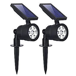 Westinghouse 2-in-1 Solar Spot Lights Outdoor, Auto on/Off Decorative Solar Landscape Spotlights, Weather Resistant Wall Lights for Pool Yard Porch Garden Driveway Walkway, 2 Pack, White Light