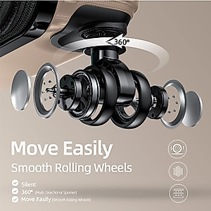 SHOWKOO Luggage Sets Clearance ABS Hardshell 3pcs Luggage Hardside Lightweight Durable Suitcase sets Spinner Wheels Suitcase with TSA Lock (Champage)