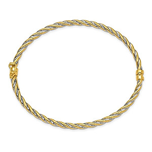 Auriga Fine Jewelry 14K Two-Tone Gold Polished Hinged Bangle Bracelet