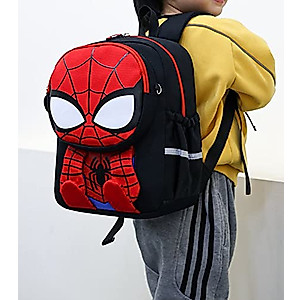 tollaa Toddler School Backpack Cartoon 3D Comic Superhero Kids Backpacks Waterproof Lightweight Kids Schoolbag for Boys Girls-Black