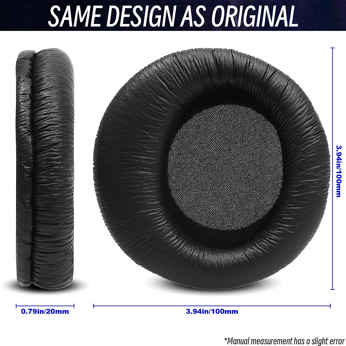 MDR-RF985R Replacement Ear Pads Cushion Cups Compatible with Sony TMR-RF985R RF985RK MDR-RF970R RF970RK 960R RF925RK RF925R Wireless Headphones, Repair Parts with Soft Leather Surface