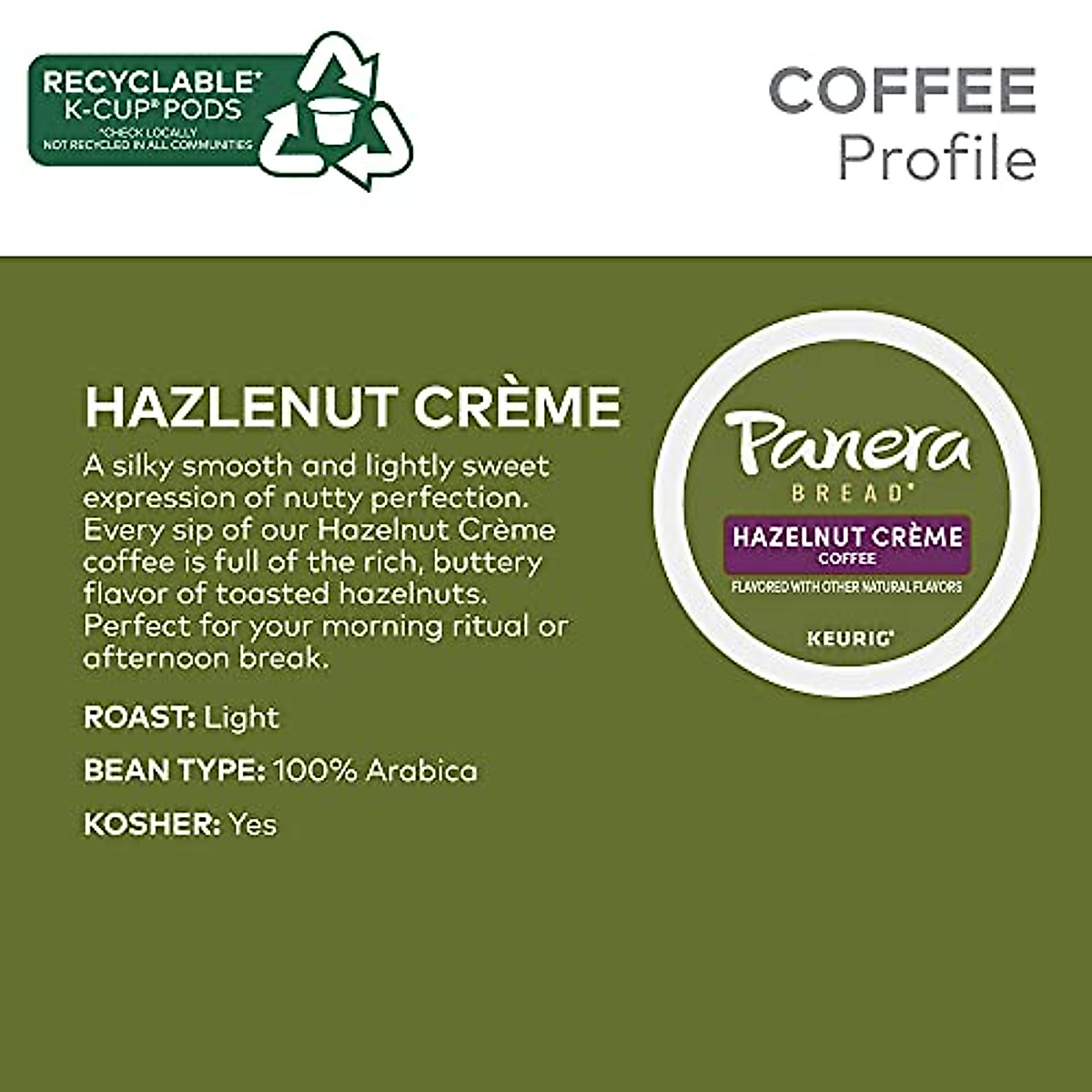 Panera Bread Hazelnut Creme Coffee, Keurig Single Serve K-Cup Pods, Flavored, 24 Count (Pack of 4)