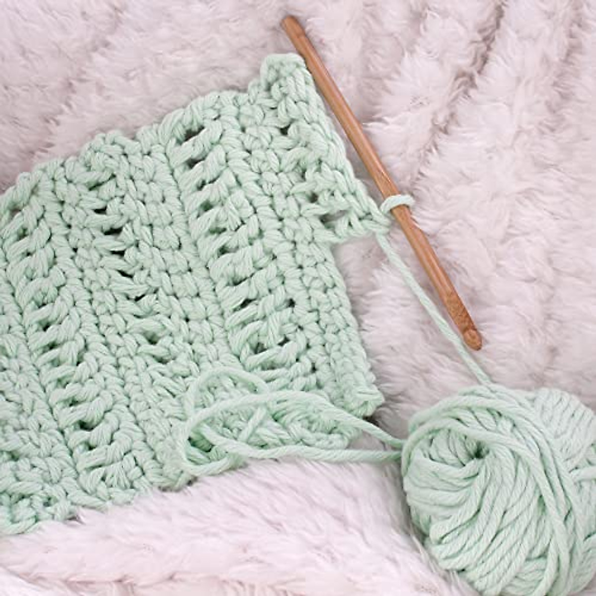 JubileeYarn Lacery Yarn - Chunky Cotton - 100g/Skein - Vanilla Cream - 2 Skeins