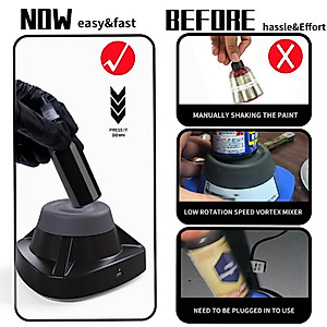 Mini Vortex Mixer 10000RPM Lab Mixer, Air Brush Paint Mixer, Paint Mixer for Ink,Lab Vortex Shakers for Gel, Lab Paint Mixer,Built-in Rechargeable Battery - Black