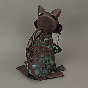 Things2Die4 Metal Cat Green LED Solar Garden Statue Accent Light Patio Decor Sculpture Art, 71723-CAT, 11.25 Inch