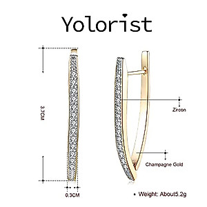 Yolorist 14K Hoop Earrings for Women Gold Plated 925 Sterling Silver Post Cubic Zirconia Huggie Hoop Earrings Jewelry for Women Girls Gifts (Gold&Silver-1)