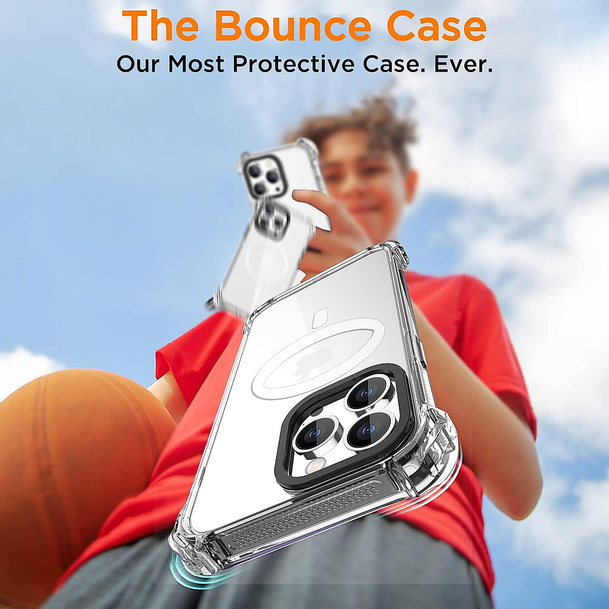 AICase Bounce Case Compatible with iPhone 14 Pro Max Clear Compatible with MagSafe, Impact Shockproof [Non-Yellowing] [21.3 FT Military Drop Protection] Magnetic Mag Safe Phone Cover