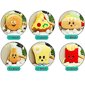 Zazzer French Fries Bread Plush Toy,13.8" Fun Food Plush Pillow,13.8" Cute Food Stuffed Animal Toy,Kawaii Room Decor Holiday Birthday Gift for Kids Boys Girls (F)