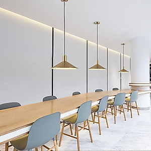 KCO Lighting Mid Century Modern Dome Pendant Light Gold and Black Barn Pendant Light Brass Cone Ceiling Pendant Light Fixture Farmhouse Kitchen Island Lighting (Gold)