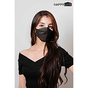 (20PCS) Black Disposable KF94- Face Masks 4-Layer Filters Breathable Comfortable Nose, Good Day, Dust Mask, Black KF94 Masks Made in Korea.