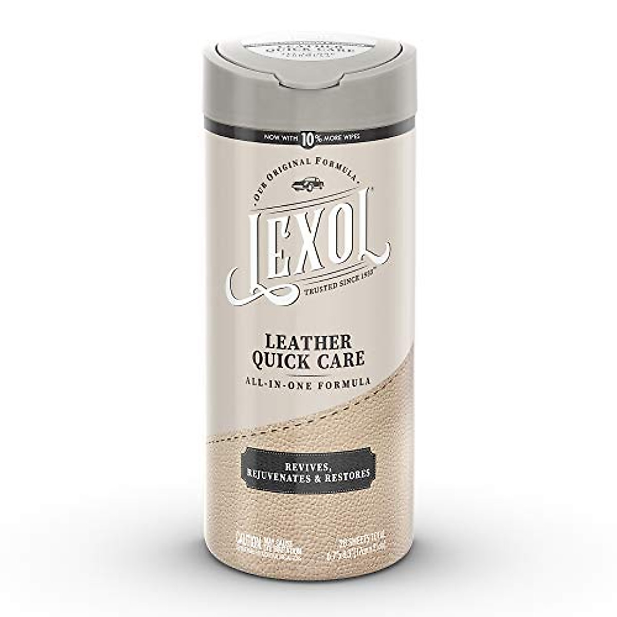 Lexol All Leather Quick Care All-in-One Formula, Best Leather Cleaner and Conditioner, for Use on Leather Apparel, Furniture, Auto Interiors, Shoes, Bags, 28-Count Sheet Wipes,E301500100 , white