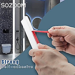 66 Inch Shower Threshold Water Dam(Self-adhesive), Collapsible Water Barrier and Retention System, Keeps Water Inside, Water Blocking Strip for Kitchen Sink, Bathroom