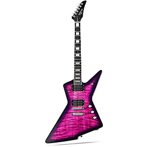 WestCreek Revenge Solid Body Electric Guitar, Heavy Metal Guitar, Right Handed, Alnico Humbucker Pickups, Rounded End Jumbo Frets, Bone nut, Rosewood Fretboard, Mahogany Body Purple