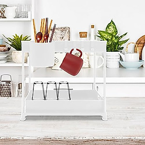 Kichvoe 1 Set cabinet drawer cabinet storage shelf telescopic sink shelf under sink organizer telescopic sink storage rack under sink storage bins cupboard storage box white pp