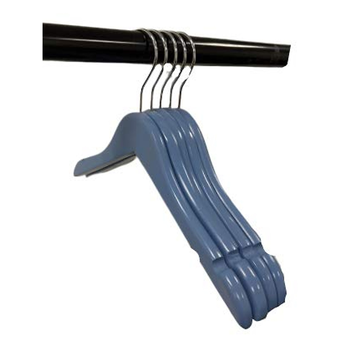 Pillowtex Children's Wood Top Clothes Hangers - Set of 20 Blue Hangers