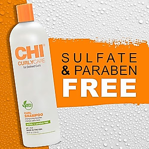 CHI CurlyCare Curl Shampoo, Hydrates Curls, Reduces Frizz & Increases Elasticity & Strength, Sulfate, Paraben, & Cruelty-Free, 25 Oz