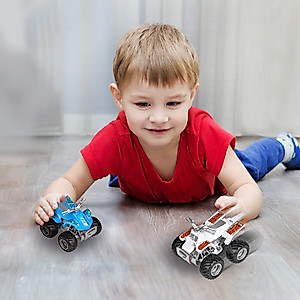 ArtCreativity Land & Sea Friction ATV Set, Set of 2, Push n Go Toy Cars with Fun Designs, Cool Birthday Party Favors for Kids, Pretend Play Gifts for Boys and Girls