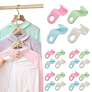 Woonsoon 40 Pcs Clothes Hanger Connector Hooks, Outfit Hangers, Hanger Extender Clips, Cascading Hanger Hooks, Space Saving Wardrobe Clothing Outfit Hangers Hooks for Organizer Closet Cabinet
