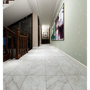 Livelynine Light Gray Peel and Stick Floor Tile Bathroom Peel and Stick Flooring Waterproof Stick on Floor Tiles Kitchen Vinyl Flooring Sheet Sticky Flooring Tiles Linoleum Laminate 12X12 Inch 4-Pack