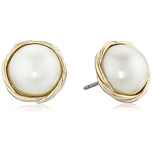 Anne Klein Gold-Tone Small Twisted Stud Earrings