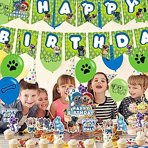 Puppy Dog Birthday Party Decorations for Puppy Dog Pals Including Banners Latex Balloons Aluminum Foil Balloons for Birthday Party Decorations for Children and Adults