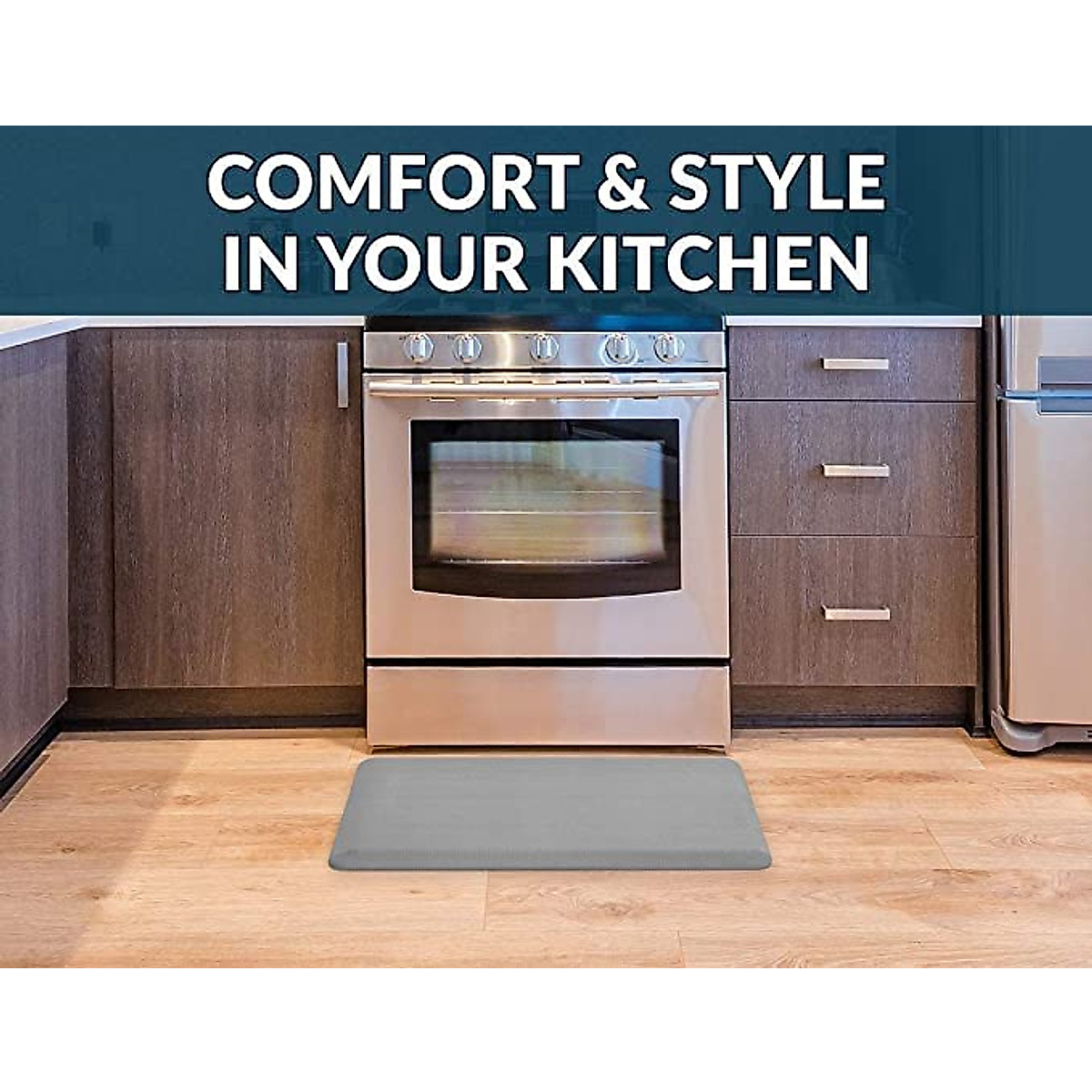 3/4 inch Anti Fatigue Floor Mat Extra Large 39" x 20", Thick Gray