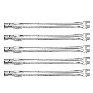Plowo Burner Tube Replacement for Home Depot 30400040, 30400041, 30400042, 30400043, 30400045, 30400046, Ducane 3100, 3200, 3400, 4100, 4200, 4400 and Other Gas Grill Models, Stainless Steel, 5-Pack