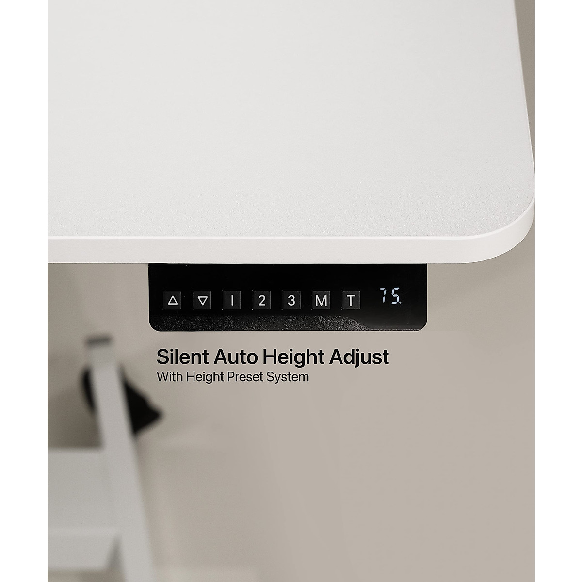 OCOMMO Spacious and Automatic Height Adjustable 47.3 Inch Mobile Workstation Table for Home Office or Office Desk, Sit to Stand Up Tabletop Computer and Monitor Desk, White