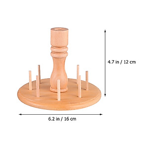 SEWACC Wooden Spool Holder Sewing and Embroidery Thread Rack and Organizer Thread Rack for Sewing Quilting Embroidery Hair- braiding 16cm