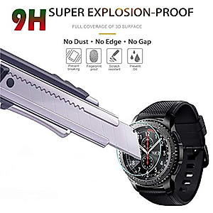 beukei (3 Pack) for Samsung Gear S3 and Gear S3 Frontier Screen Protector Tempered Glass, Anti Scratch, Bubble Free(Not Fit for Galaxy Watch 42mm and Gear S2 Smartwatch)