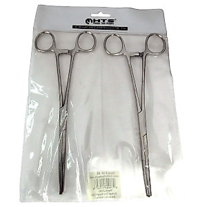 HTS 161S2 2 Pc 8" Locking Straight & Curved Hemostat Set