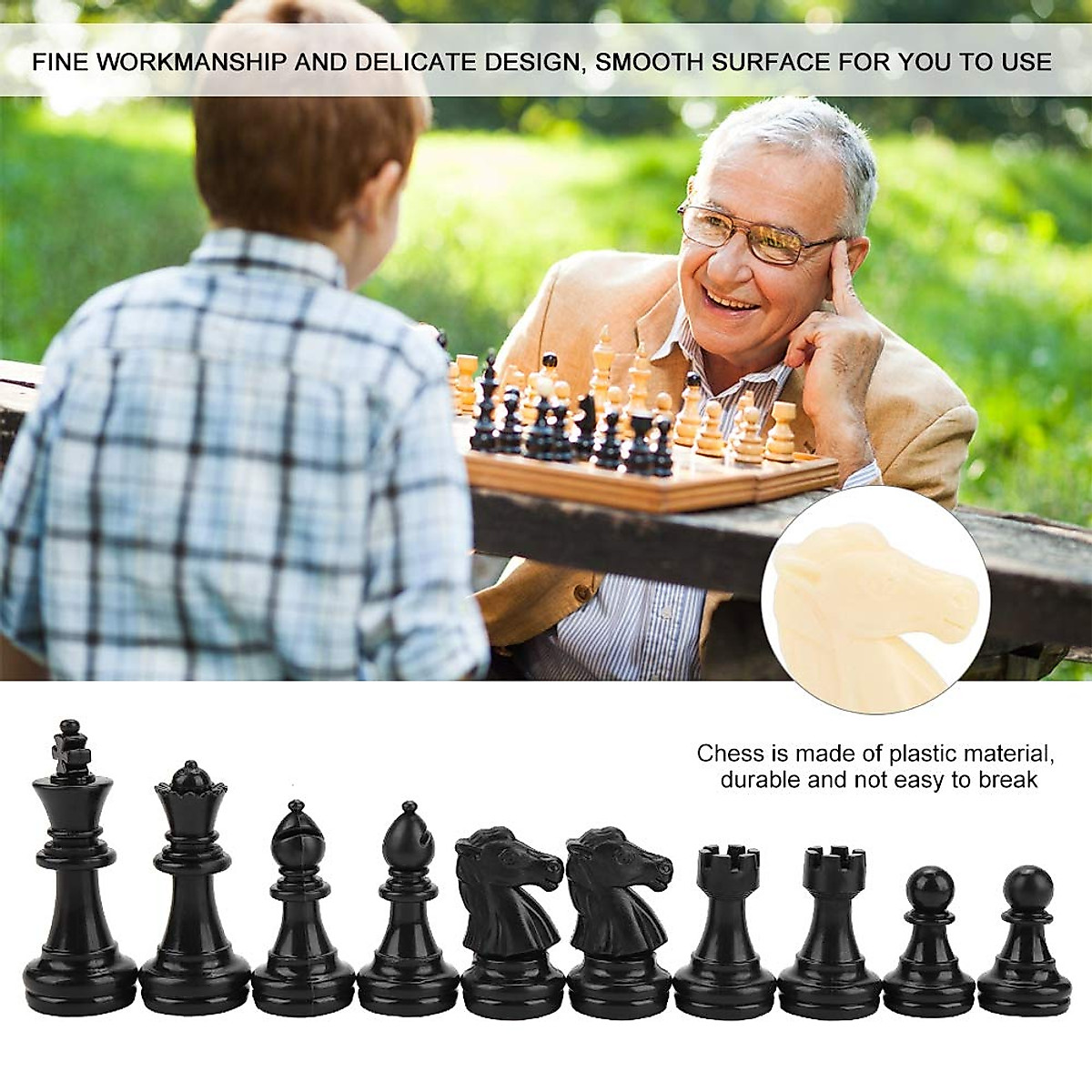 Chess Pieces, 32Pcs Plastic Magnetic Chess Game Pawns Figurine Pieces for Missing Piece Replacement