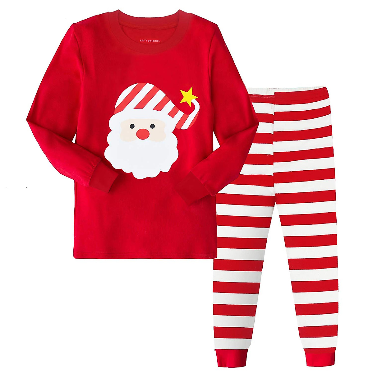Tphon Girls Christmas Pajamas Toddler Boy Kids Holiday Pajamas Set Santa PJS Winter Sleepwear Children Clothes(Red,2T)