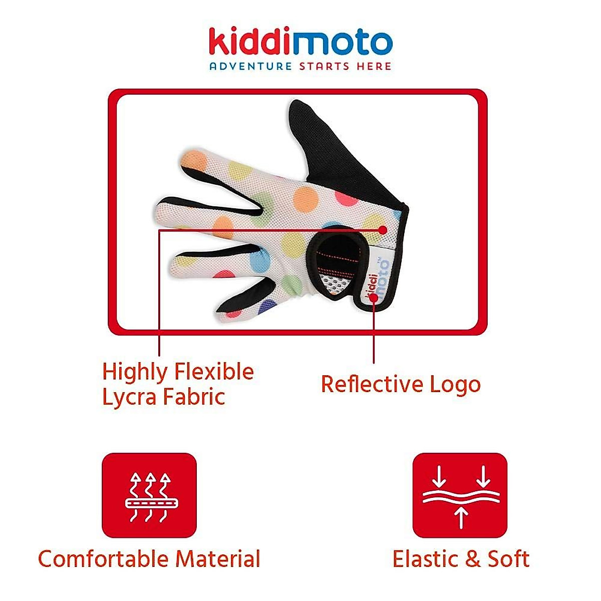 Kiddimoto Kids Cycling Gloves| Anti-Slip Kids Bike Gloves for Boys and Girls| Full Finger Kids Mountain Bike Gloves for BMX, MTB Riding, Gymnastics, Scooters, Skateboard, Rollerblade.