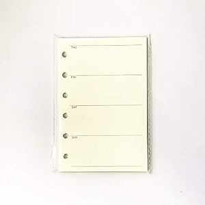 A7 Planner Refill, A7 Agenda Refill for Filofax,Undated, Monday Starts on Left, 6 Hole/100gsm, 45sheets/90pages,4.84 x 3.23'', Harphia(A7 Weekly Plan)