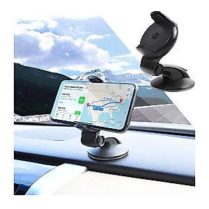zipelo Suction Cup Car Phone Holder for Windshield/Dashboard/Window, Universal 360° Rotating Adjustable Cell Phone Holder Mount, Hands Free Phone Cradle for iPhone 14 13 12 Pro Max More Smartphones