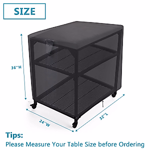Hengme Outdoor Table Cover,Waterproof Outdoor Prep Table Cover for Ooni Medium Stainless Steel Table Cover - 32''L x 24''W x 36''H