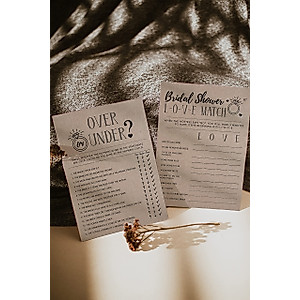 Your Main Event Prints Bridal Shower Bachelorette Games, Rustic Kraft, Word Match, What Did The Groom Say, Over and Under, Wedding Alphabet, 25 games each