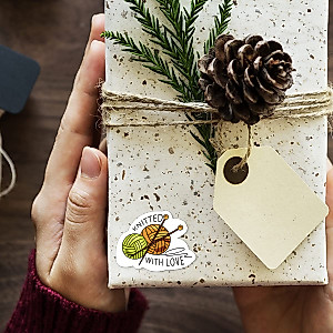 1.5 Inch Knitted with Love Sticker,Thank You Sticker,Small Shop Sticker, Cute Small Business Stickers, Handmade Sticker,Packaging Sticker, 500 PCS（Knitted with Love）