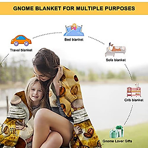 Ivarunner Gnome Blanket - Soft Fall Throw Blanket for Couch, Fuzzy Blankets, Gnome Gifts for Women, Coffee Gnome Blankets and Throws for Adults, Women, Girls, 50''x60''