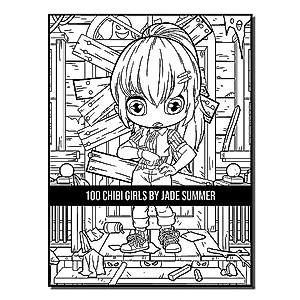 100 Chibi Girls: An Adult Coloring Book Collection with Cute Girls, Fantasy, Horror, Christmas, and More!
