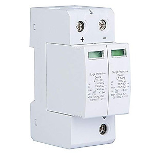 Surge Protection Arrester Device, 2P DC Photovoltaic Lighting Protector Low-Voltage Arrester Whole House Surge Protector for Home and Commercial Lighting Protection, 2P Guide Rail Mounting(2P40KA)