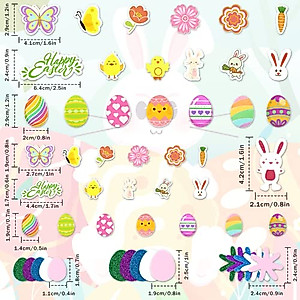 JULBEAR Bulk Easter Foam Stickers, 900Pcs Spring Decorative Glitter Self Adhesive Egg Bunny Chick Flower Butterfly Foam Shapes Stickers for Arts Crafts Cards Easter Home Party Decorations Supplies